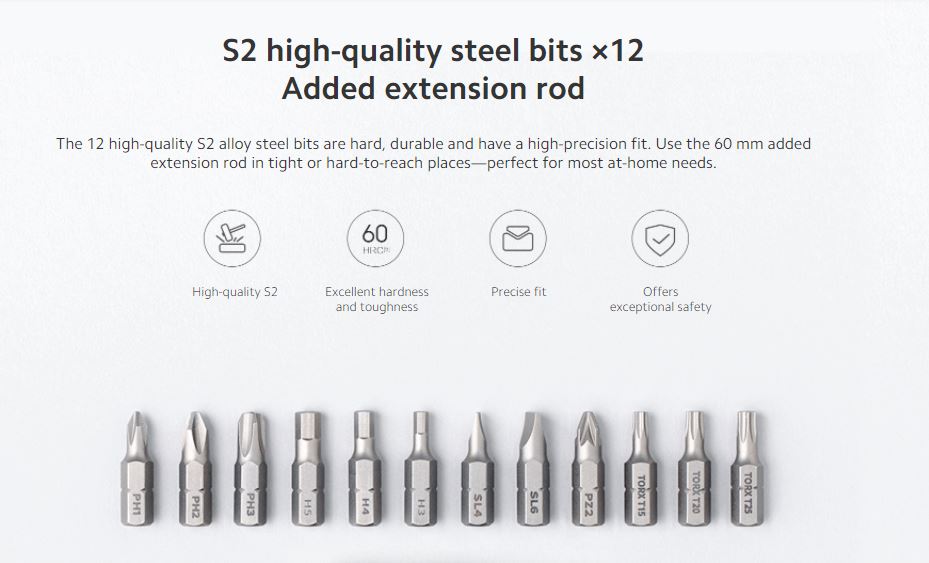 Mi Cordless Screwdriver 3.6V, 2000mAh Rechargeable Battery. Patented ...