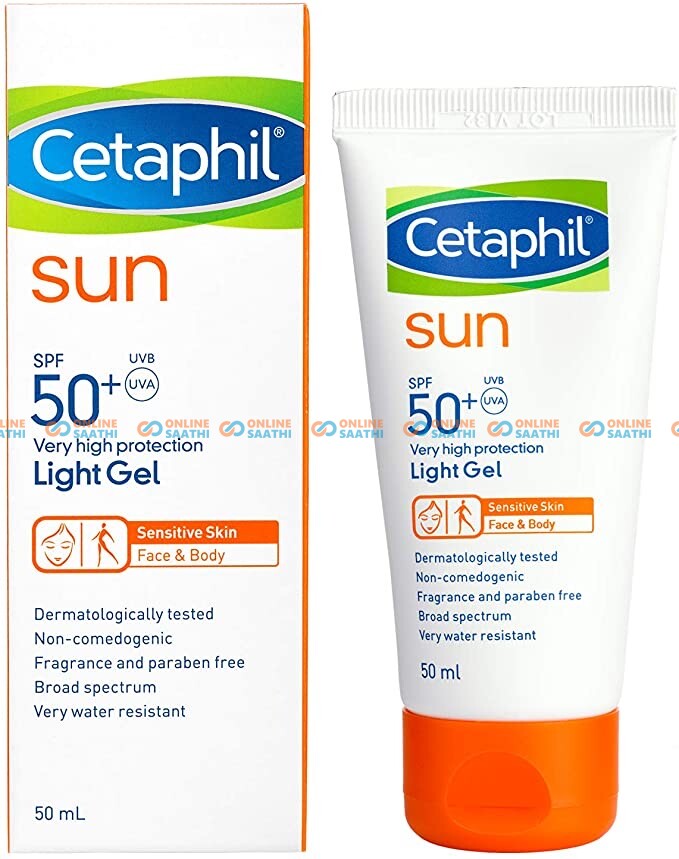 Cetaphil Sun SPF 50 Very High Protection Light Gel, White,