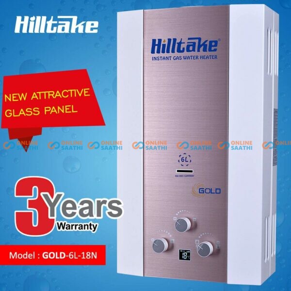 Hilltake Gold Gas Geyser 6 Ltrs. (Gold-6L-18N)